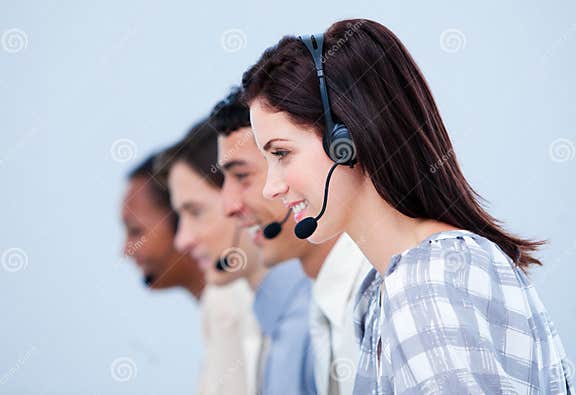 Multi-ethnic Customer Service Representatives Stock Photo - Image of ...