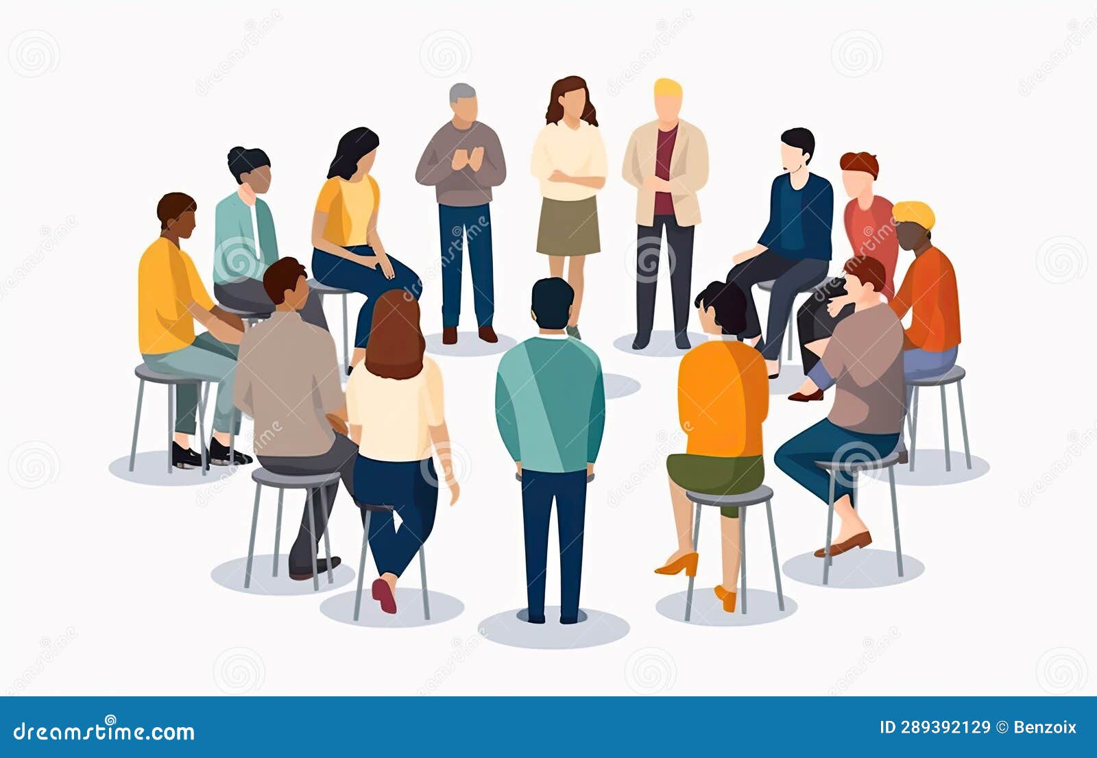 Multi-Ethnic Diverse Group of People in Circle Concept Stock Image ...