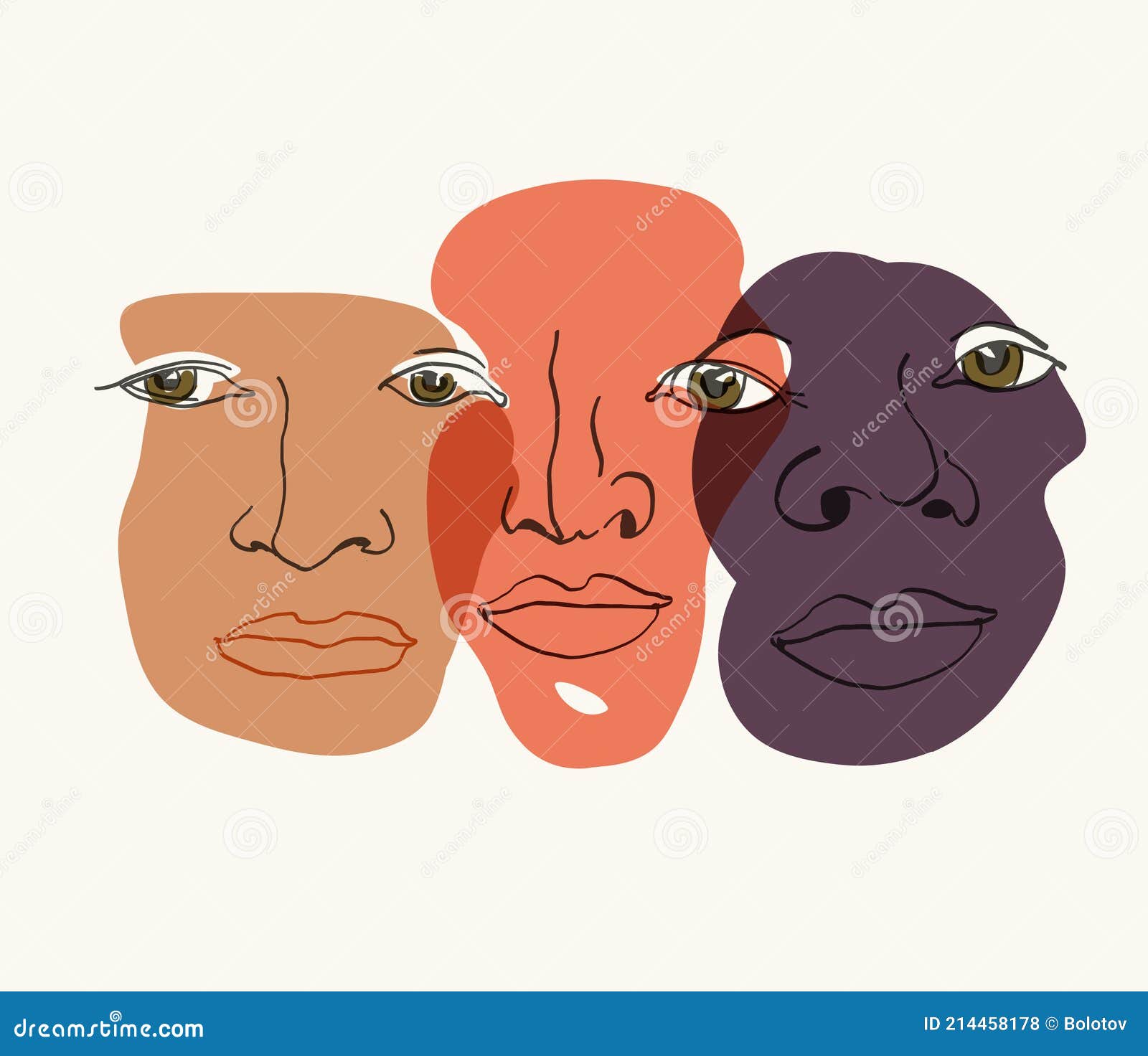 Multi-ethnic Faces. Different Ethnicity Men - Caucasian, African, Asian ...