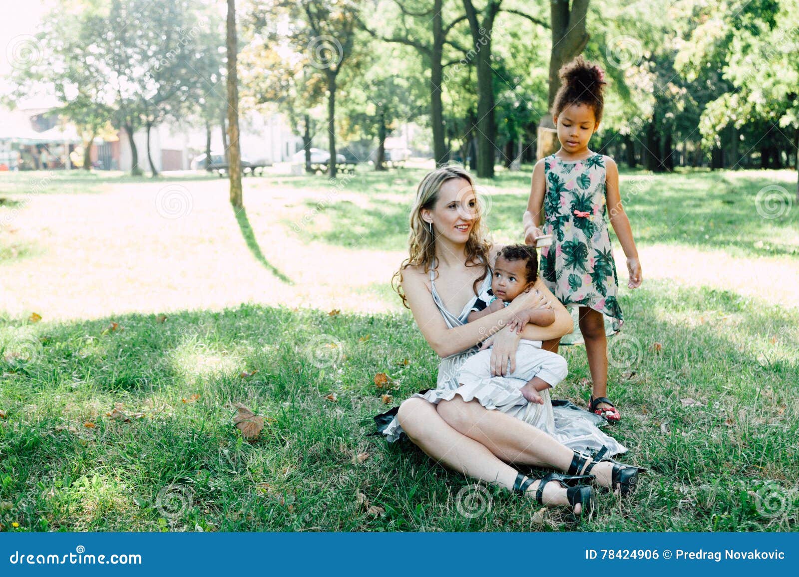 Multi-ethnic Family in the Park Stock Photo - Image of laughing, mixed ...