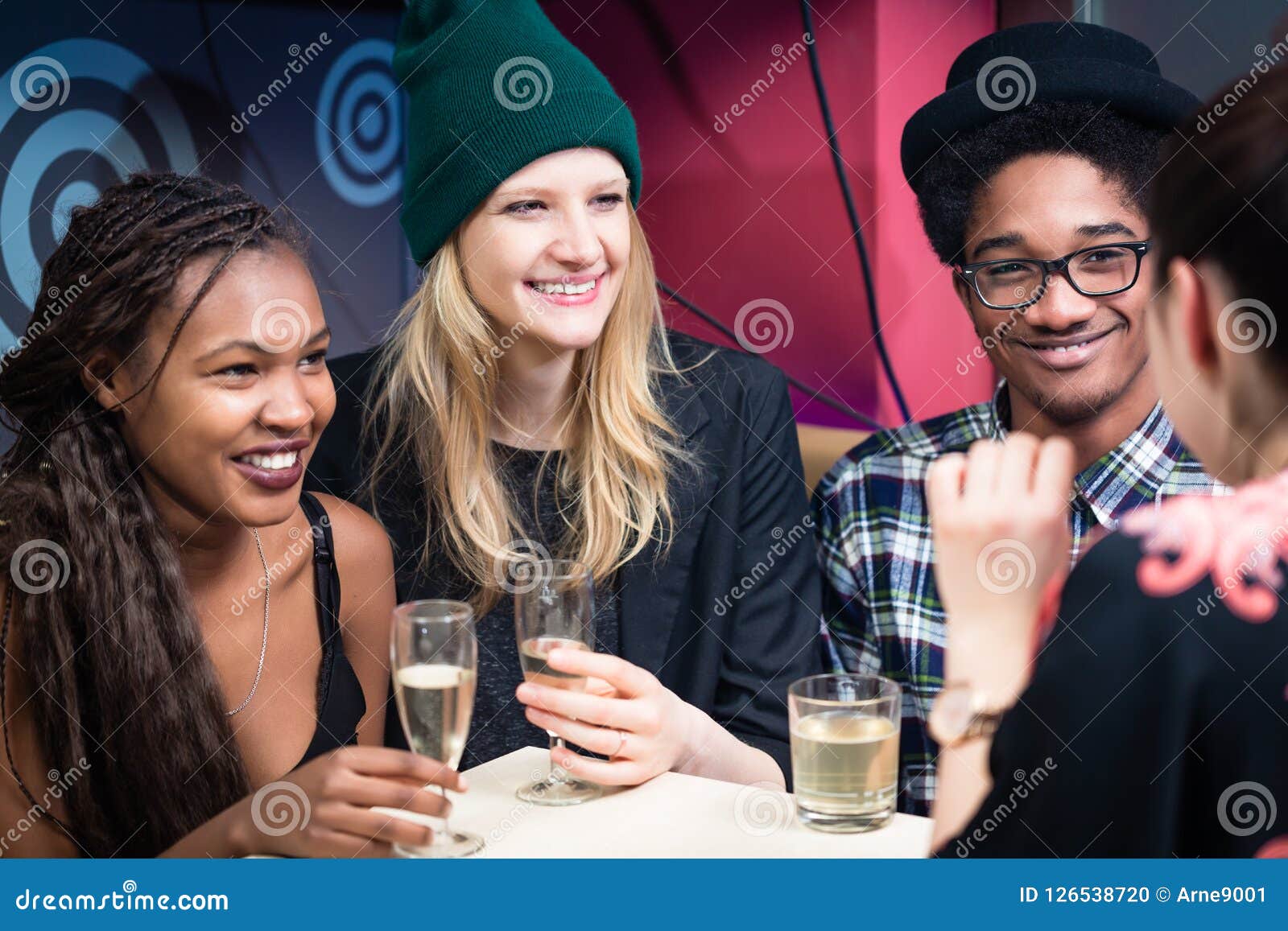 Multi Ethnic Friends Enjoying Drinks Stock Photo - Image of friendship ...