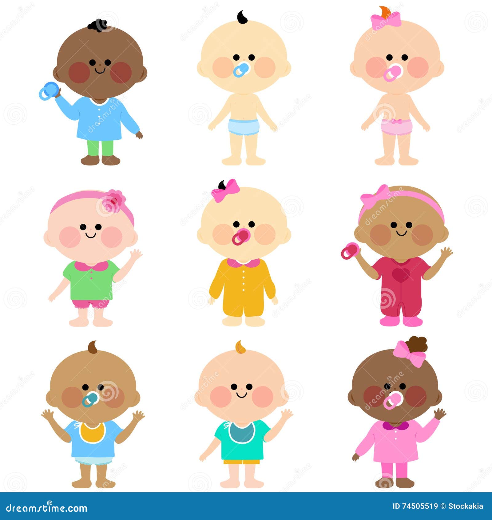 Diverse Group of Babies. Vector Illustration Stock Vector ...