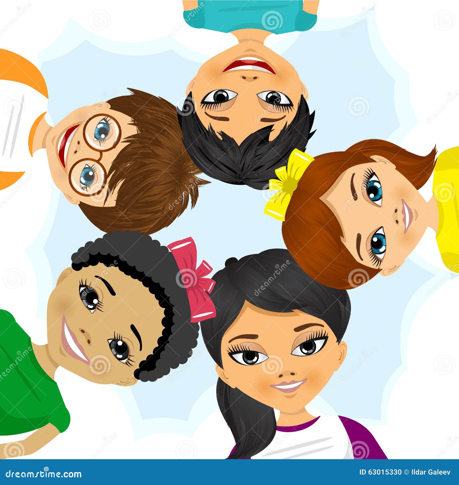 Multi Ethnic Group of Children Forming a Circle Stock Vector ...