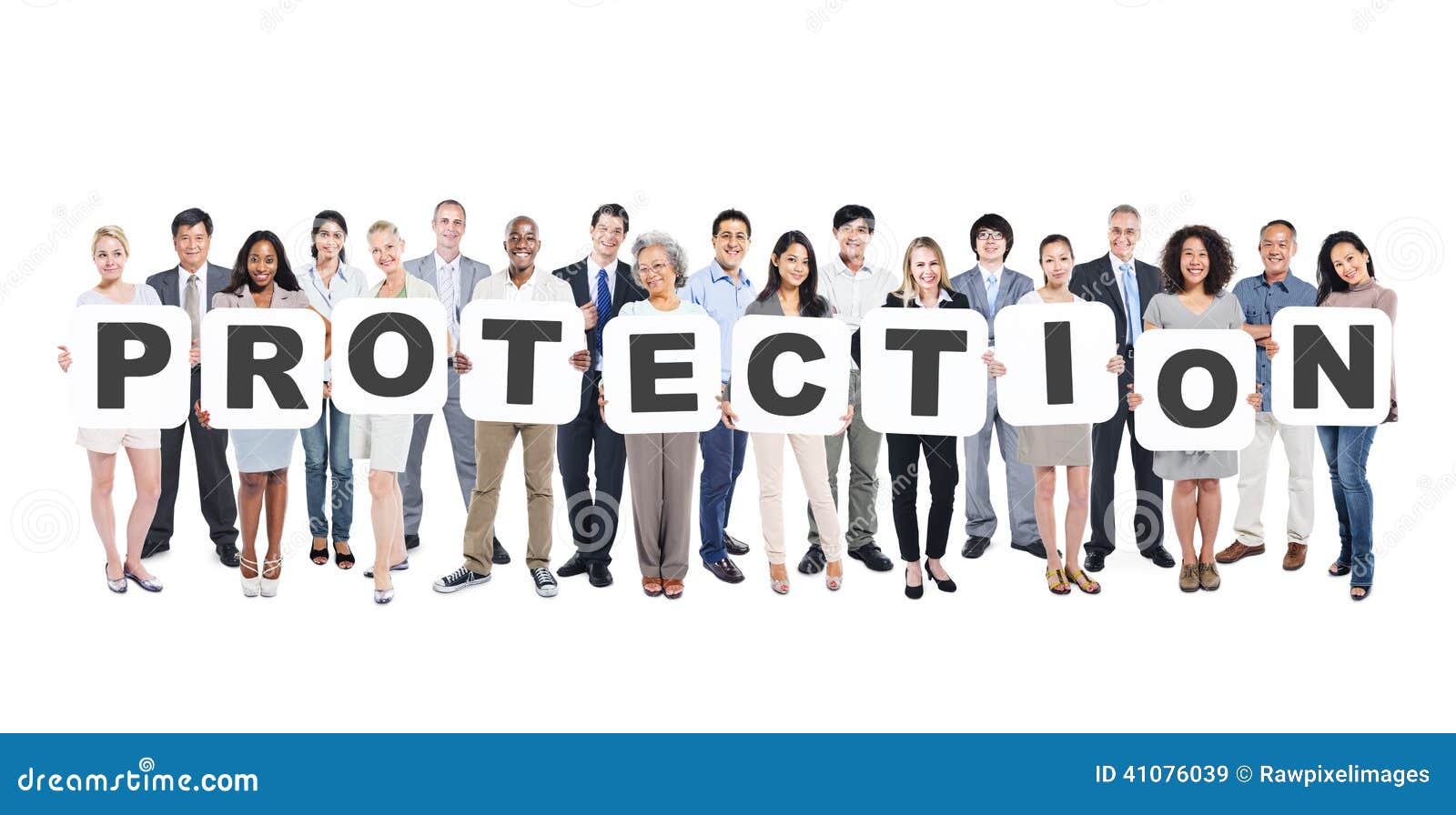 Multi-Ethnic Group of Diverse People Holding Protection Stock Image ...