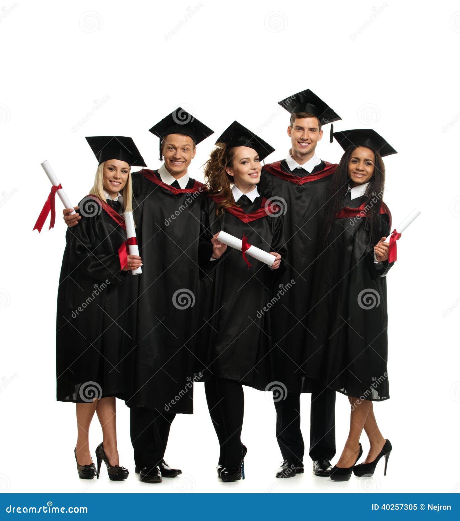 Multi Ethnic Group of Graduated Students Stock Image - Image of mantle ...