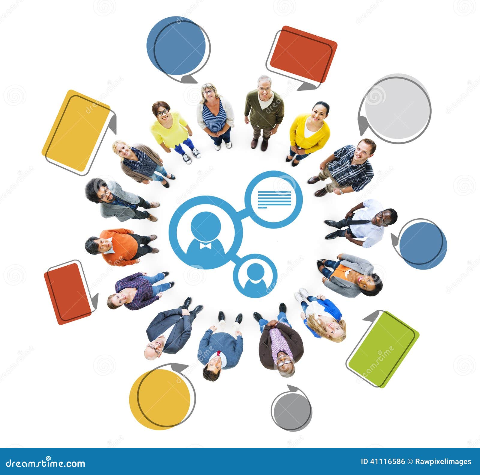Multi-Ethnic Group of People with Connection Concept Stock Illustration ...