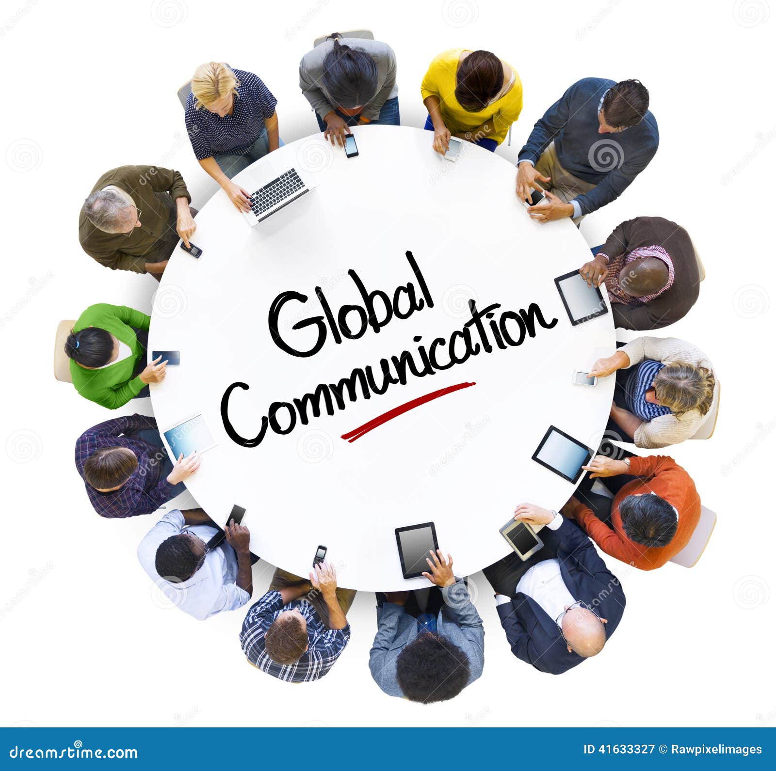 Multi-Ethnic Group of People and Global Communications Concept Stock ...