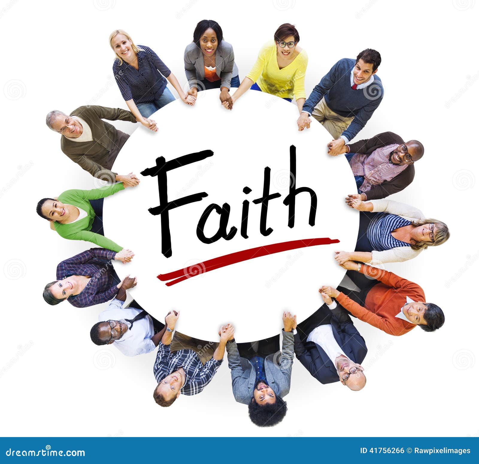 Multi-Ethnic Group of People Holding Hands and Faith Concept Stock ...