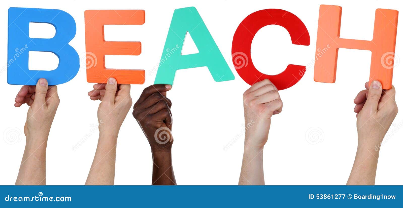 Word BEACH Written On Yellow Sand, Blue Sea Wave, White Foam Top View ...