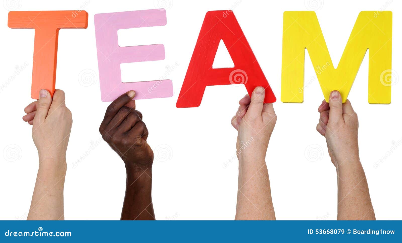 Multi Ethnic Group of People Holding the Word Team Stock Image - Image ...