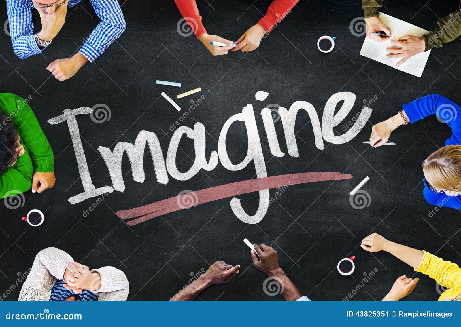 Multi-Ethnic Group of People and Imagine Concept Stock Image - Image of ...
