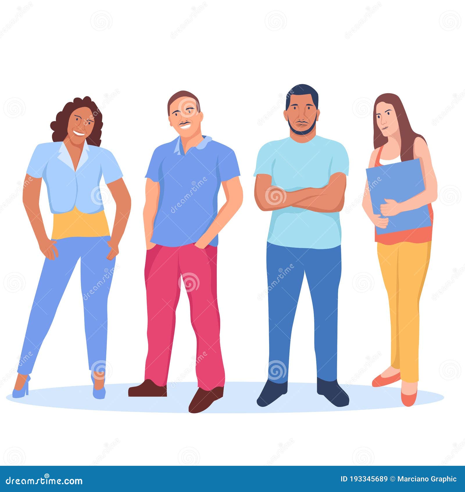 Multi Ethnic Group of People Standing Together. Stock Vector ...