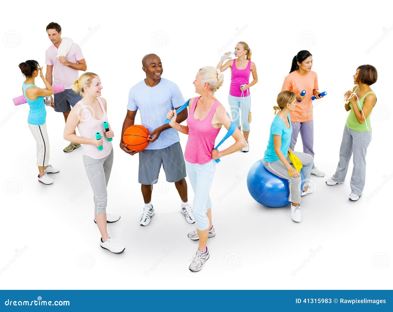 Multi-Ethnic Group of People Working Out Stock Image - Image of ...