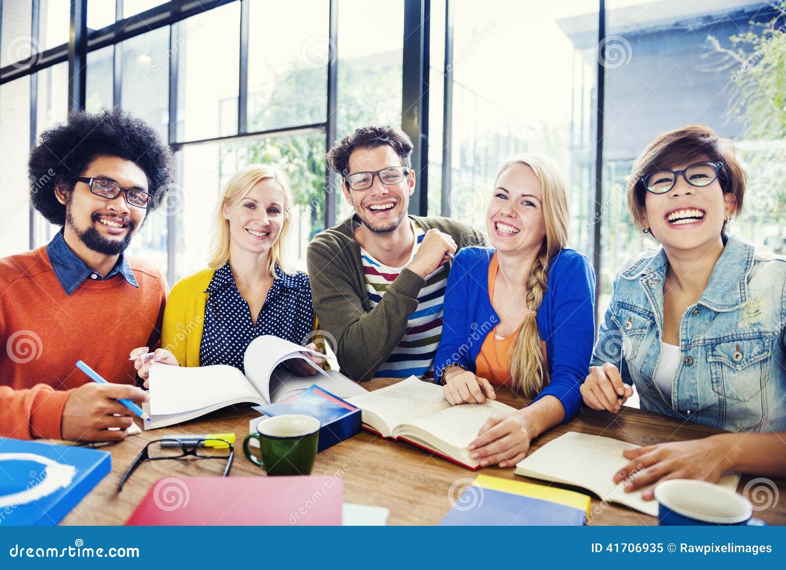 Multi-Ethnic Group of People Working Together Stock Image - Image of ...