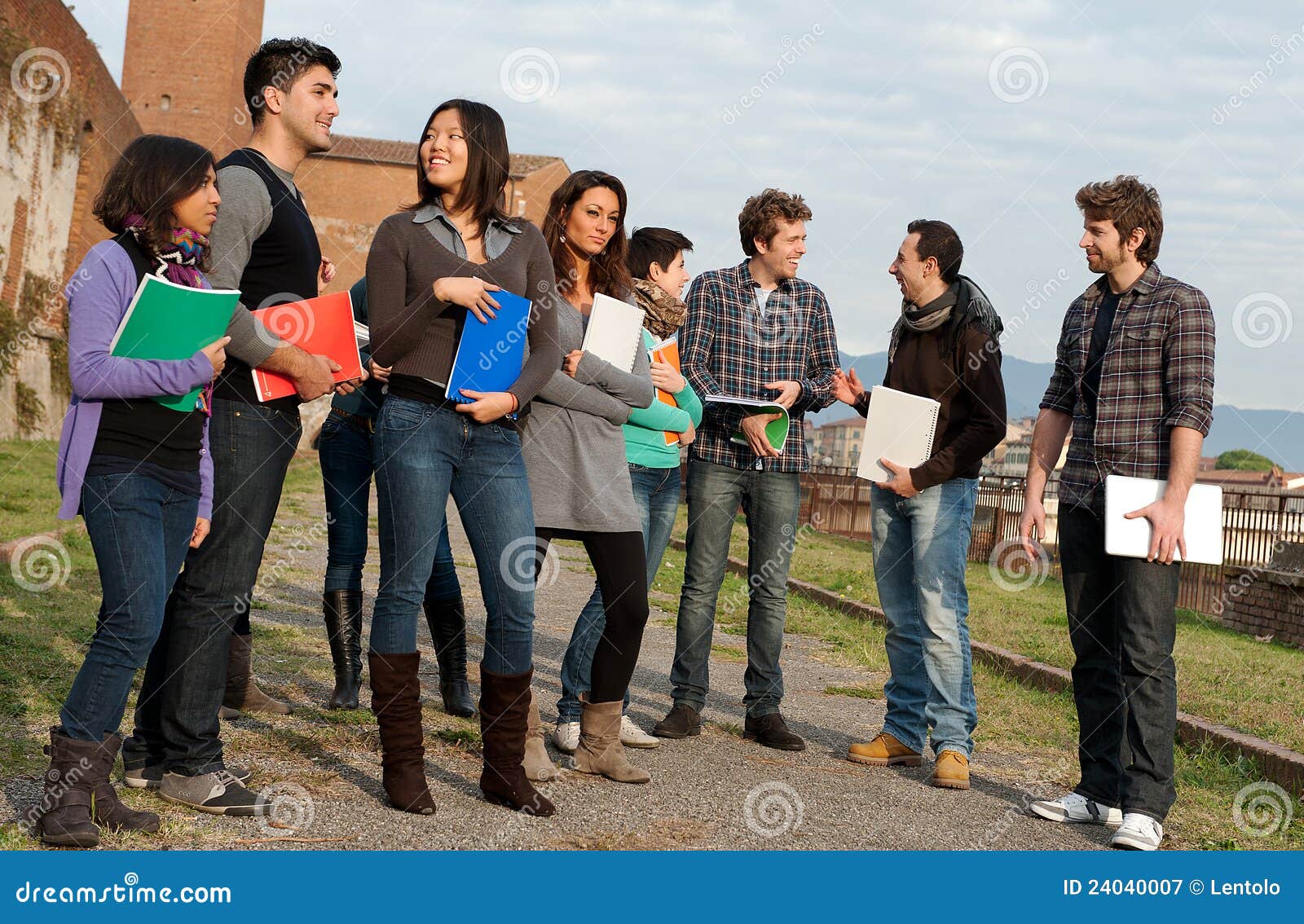 Multi-Ethnic Group of Students Stock Image - Image of casual, playing ...