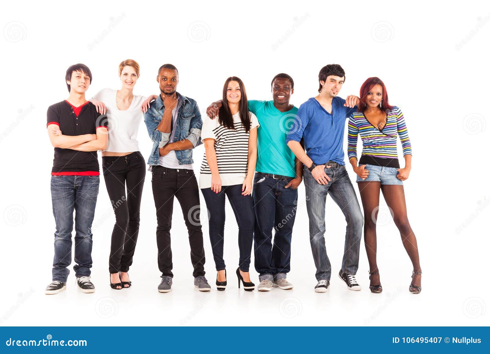 Multi-ethnic Group of Young Adults Stock Image - Image of togetherness ...