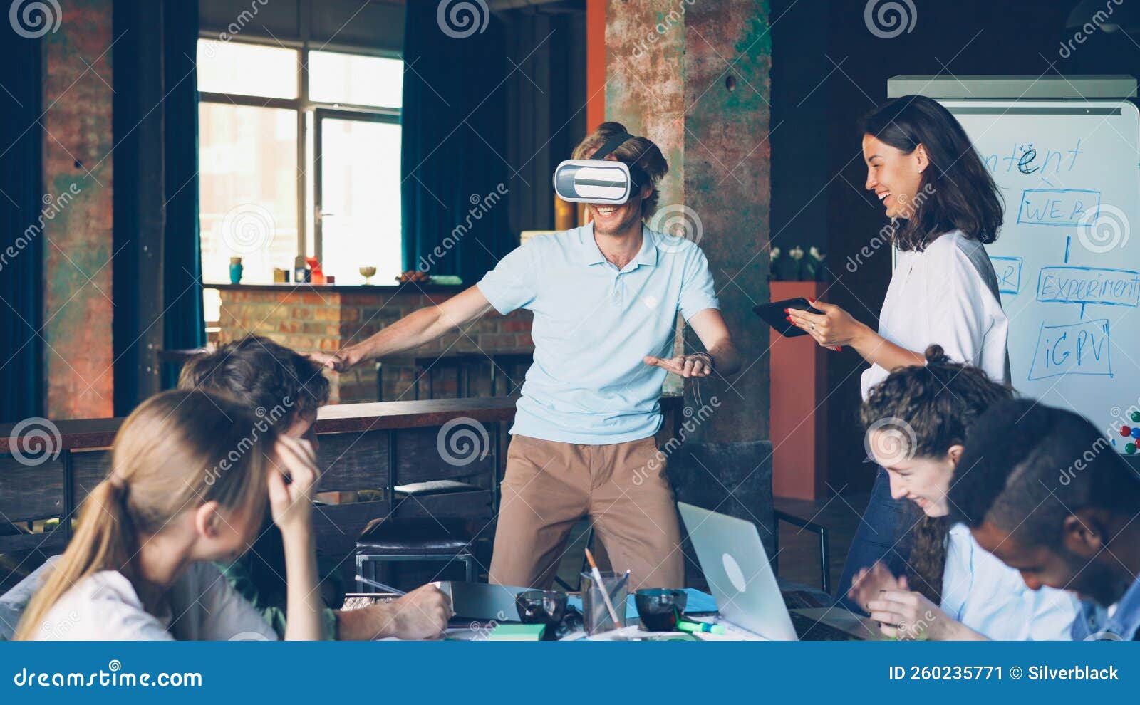 Multi-ethnic Group of Young People is Having Fun with Augmented Reality ...