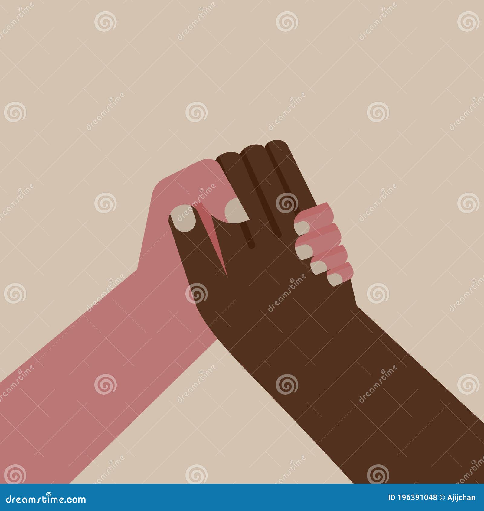 Hands of Different Ethnicity Holding Together Stock Vector ...