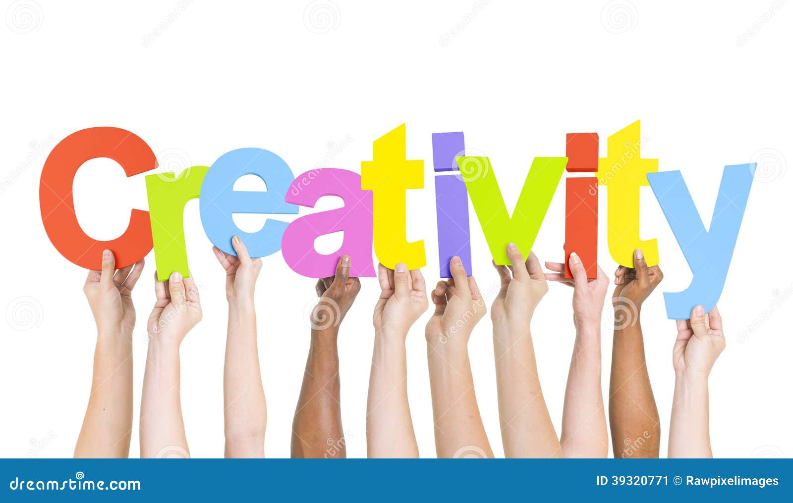 Multi-Ethnic Hands Holding Creativity Stock Image - Image of ...