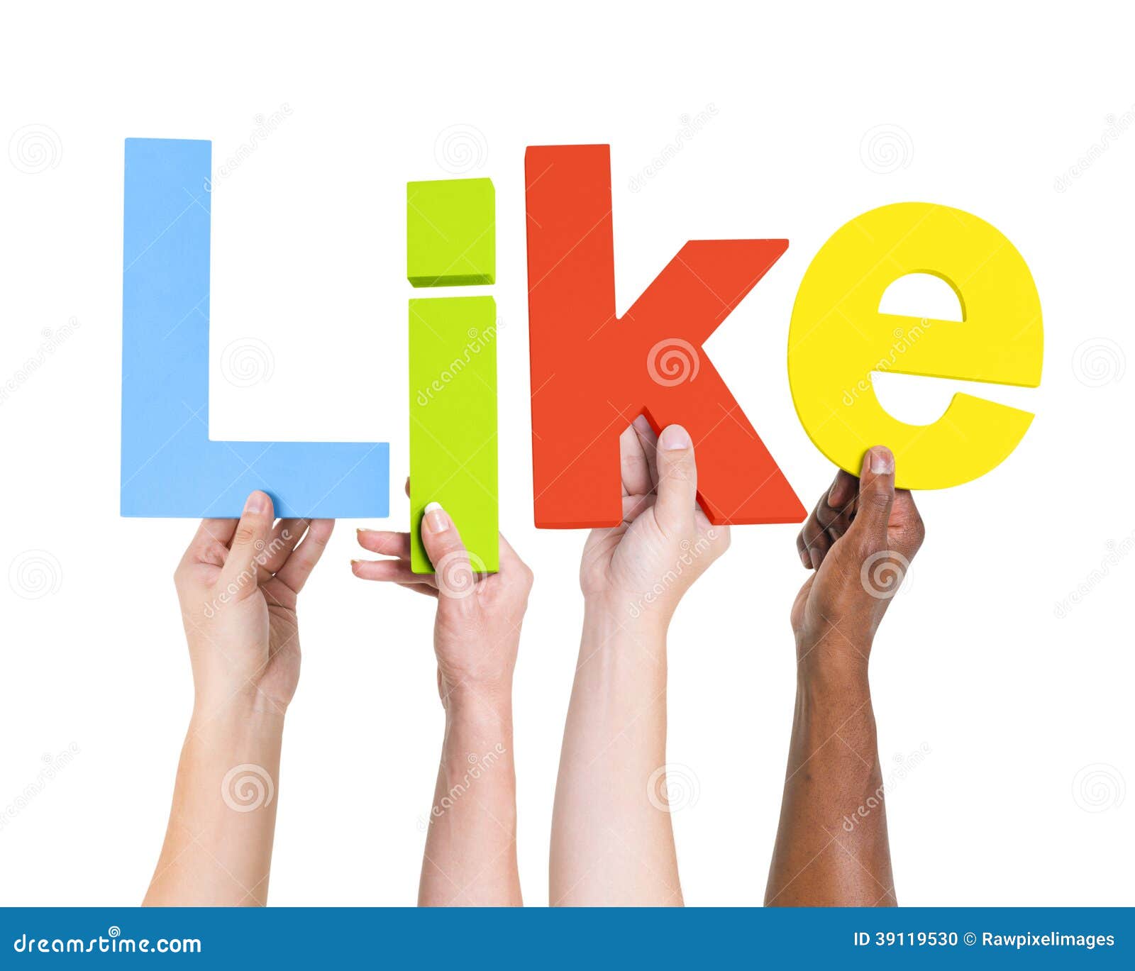 Multi-Ethnic Hands Holding the Word Like Stock Photo - Image of ...