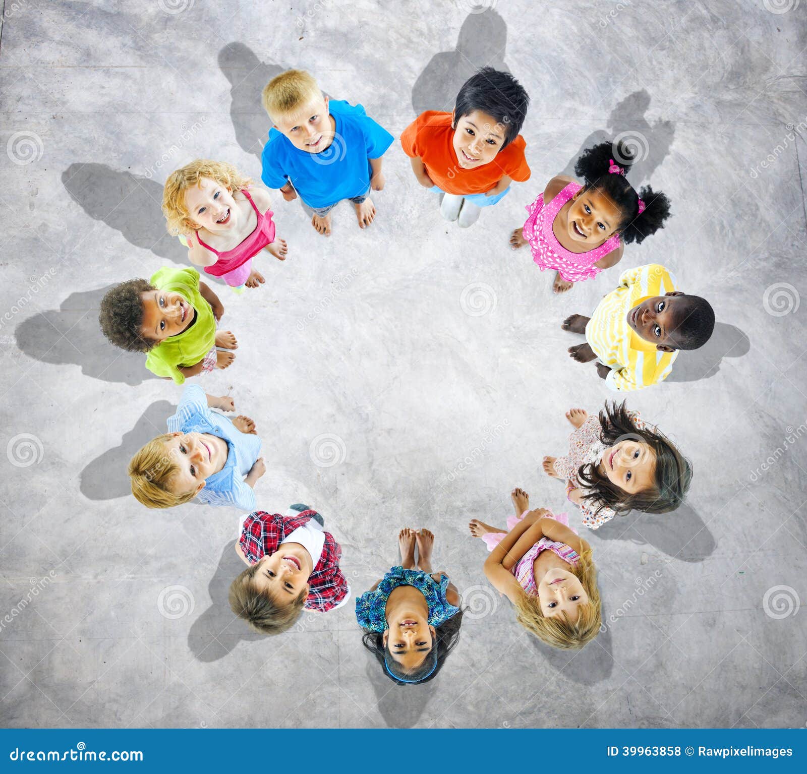 Multi-ethnic of Kids in Circle Stock Photo - Image of friendship ...