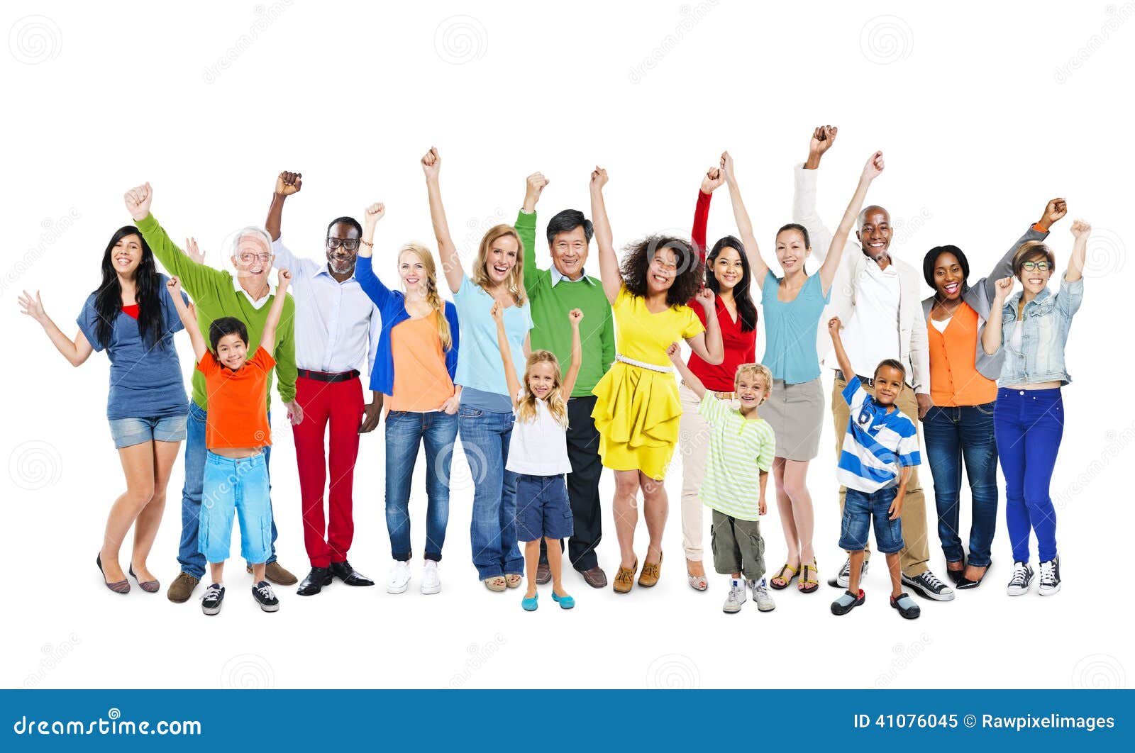 Multi-Ethnic People Arms Raised Stock Image - Image of african, multi ...