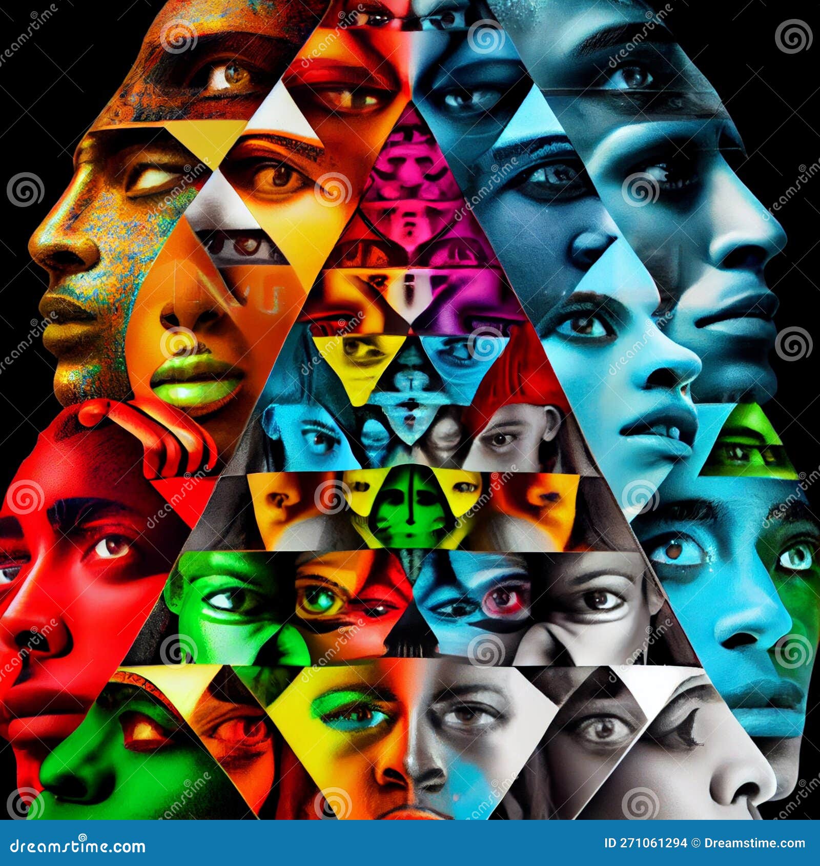 Multi-ethnic People with Different Colors. Diversity, Independence and ...