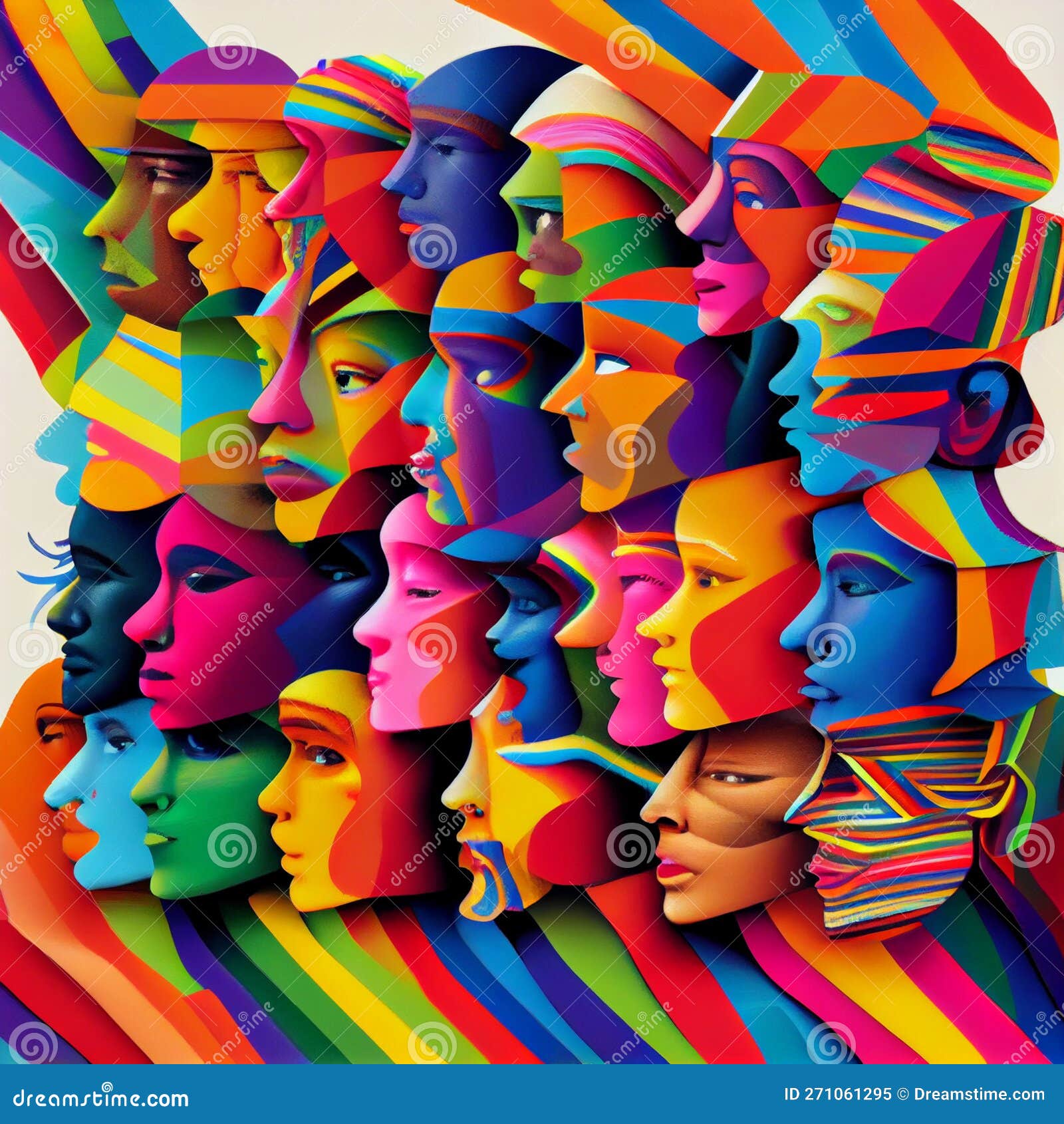 Multi-ethnic People with Different Colors. Diversity, Independence and ...