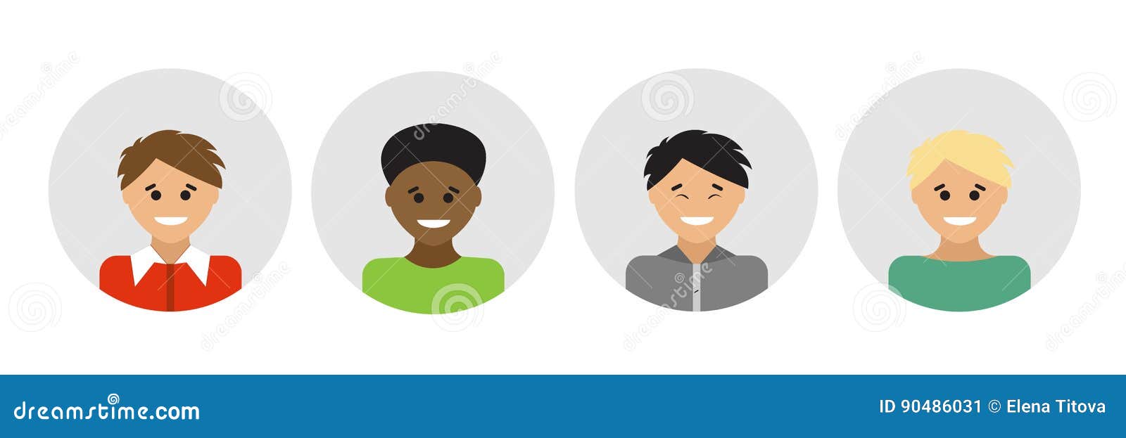 Multi-ethnic People Portraits. Vector Illustration Stock Vector ...