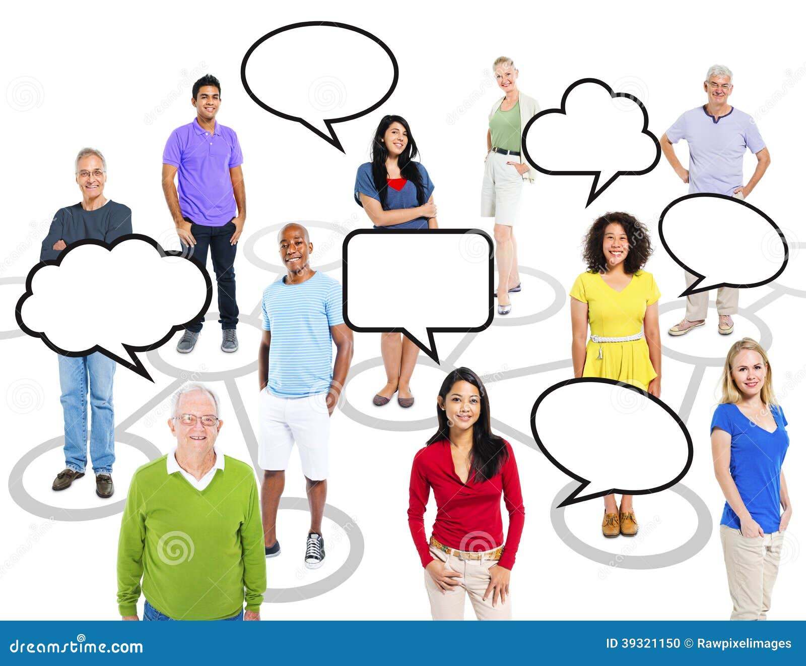 Multi-Ethnic People and a Theme of Connection Stock Photo - Image of ...