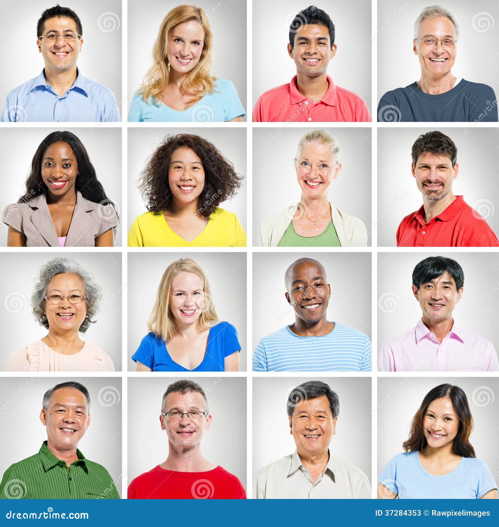 Multi-ethnic Portraits stock image. Image of descent - 37284353