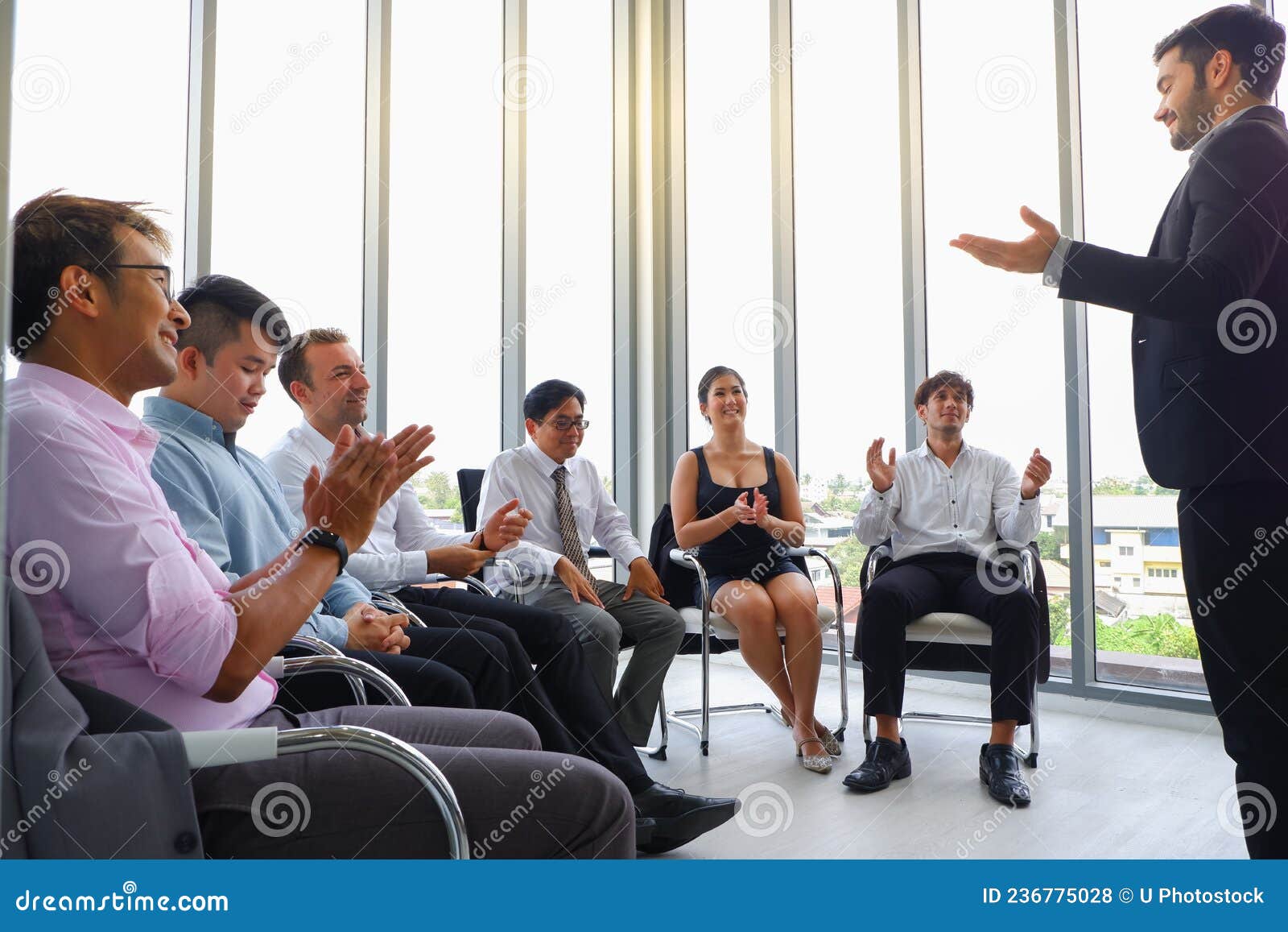 Multi-ethnic Seminar Training Group Meeting and Teamwork Successful ...