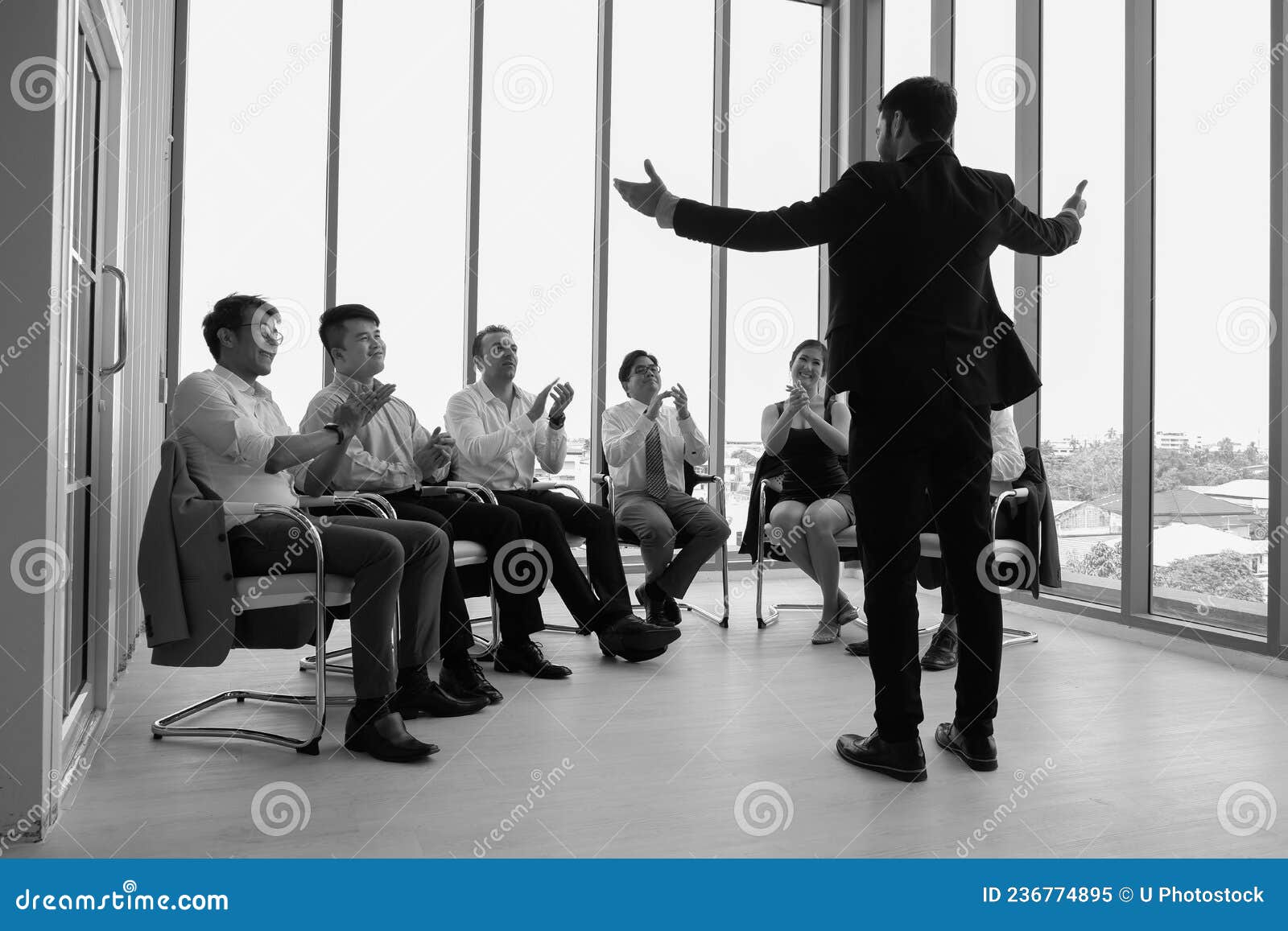 Multi-ethnic Seminar Training Group Meeting and Teamwork Successful ...