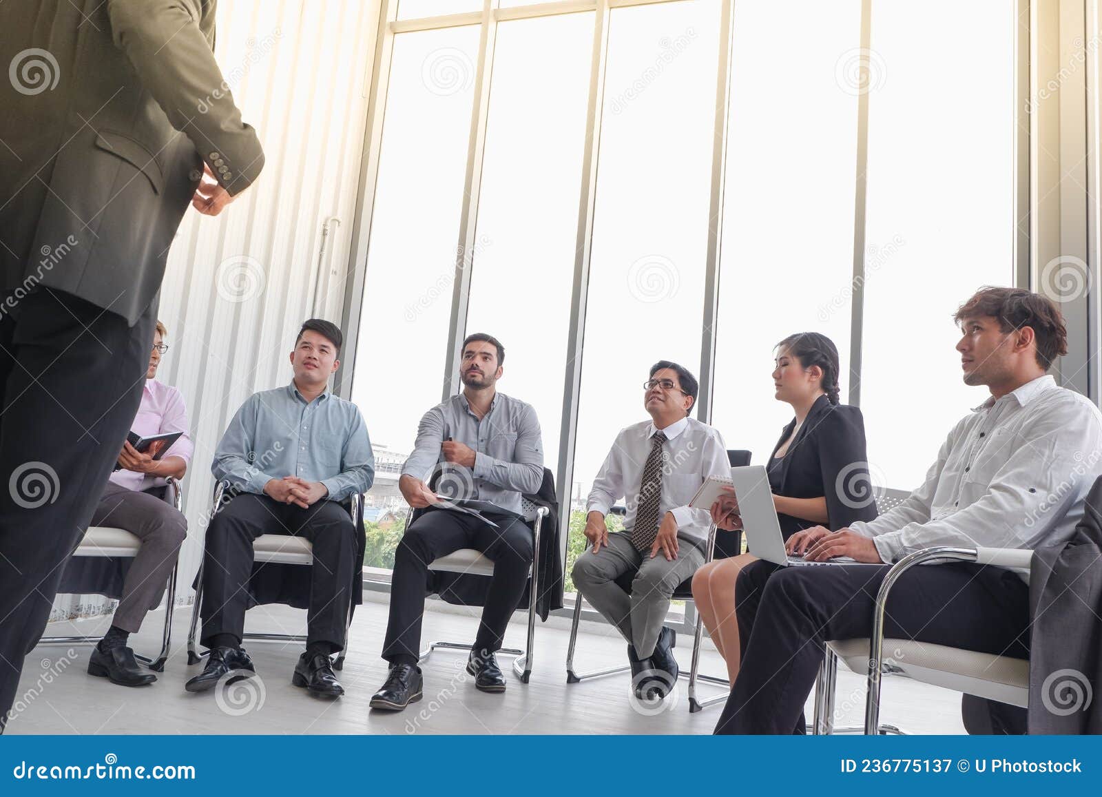 Multi-ethnic Seminar Training Group Meeting and Teamwork Successful ...