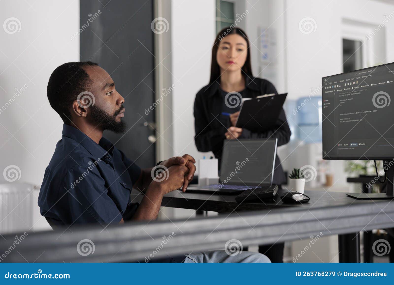 Multi Ethnic System Engineers Collaborating On Programming Project Compiling Algorithm Stock 7238