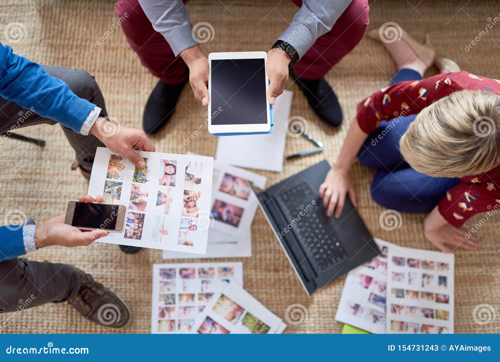 Multi-ethnic Team of Creative Millenials Collaborating on a Brainstorm ...