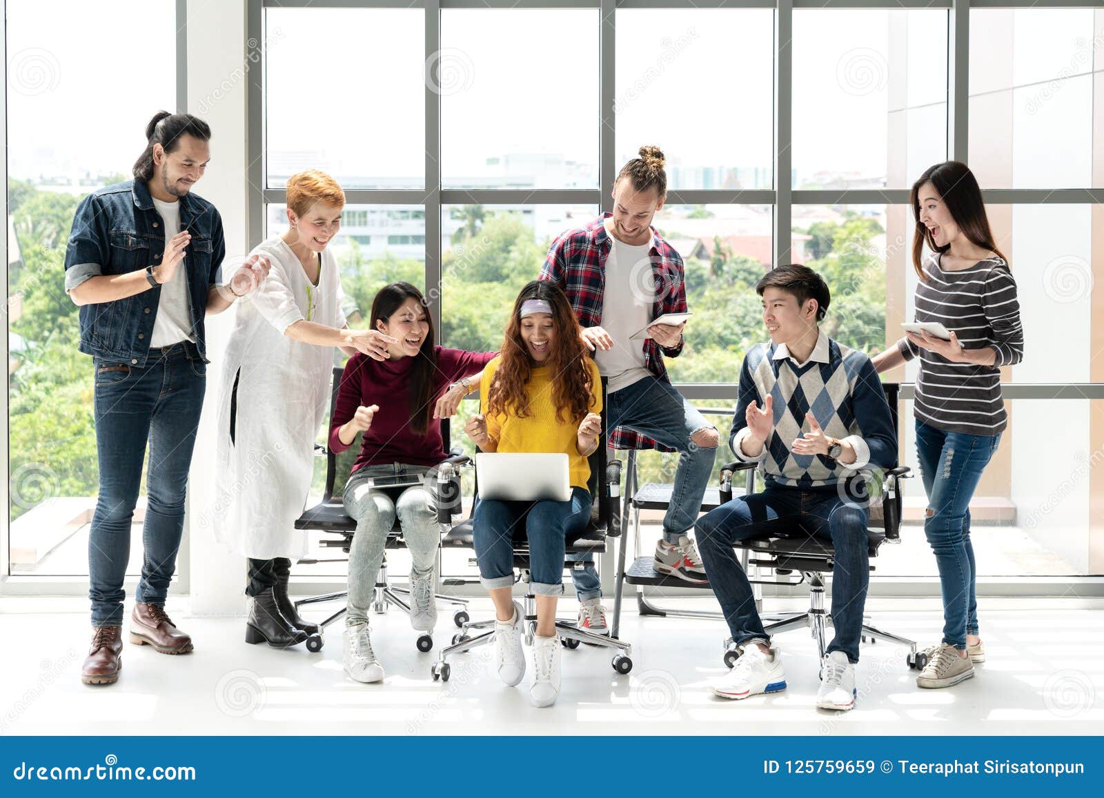 Multi Ethnic Team Working Together Stock Image - Image of creative ...