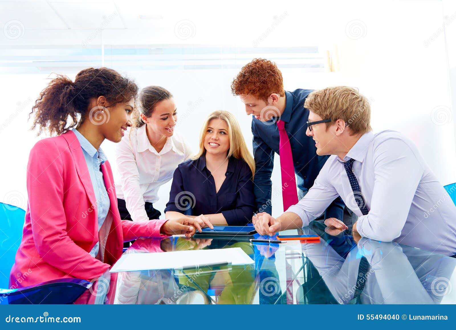 Multi Ethnic Teamwork of Young Business People Stock Photo - Image of ...