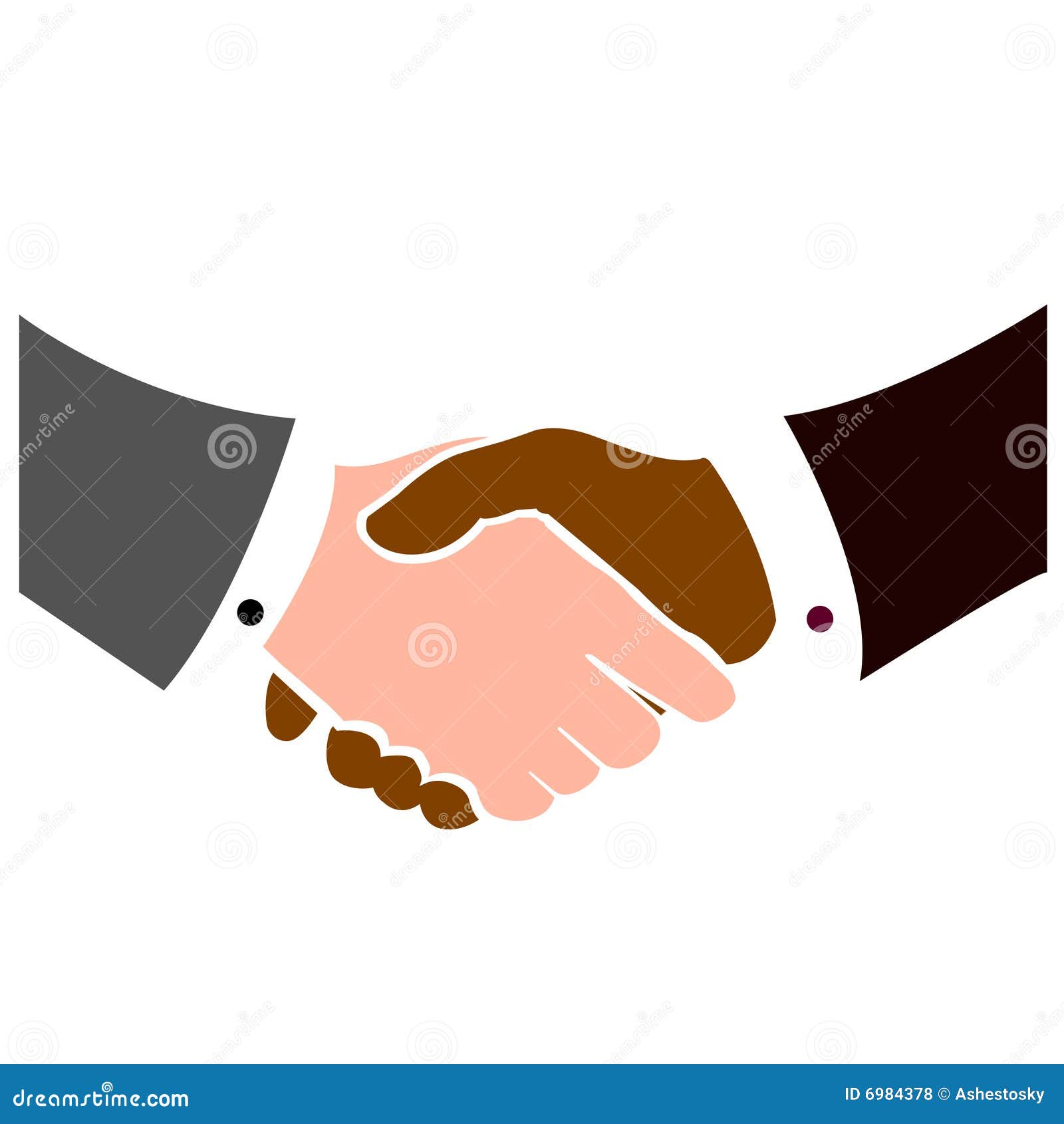 Multi ethnicity handshake stock vector. Illustration of deal - 6984378