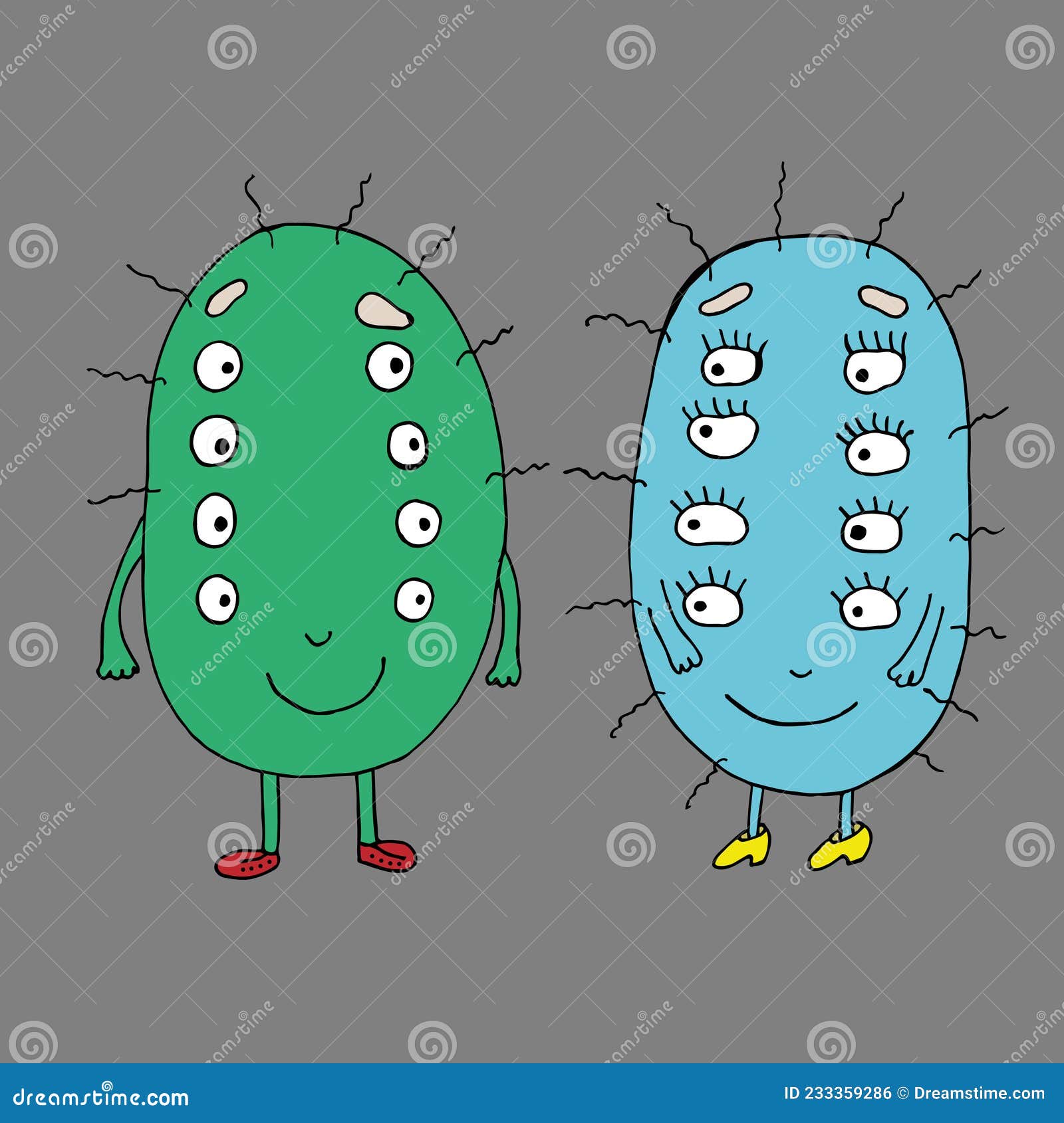 Multi-eyed Monsters. Monsters in Love Stock Vector - Illustration of ...