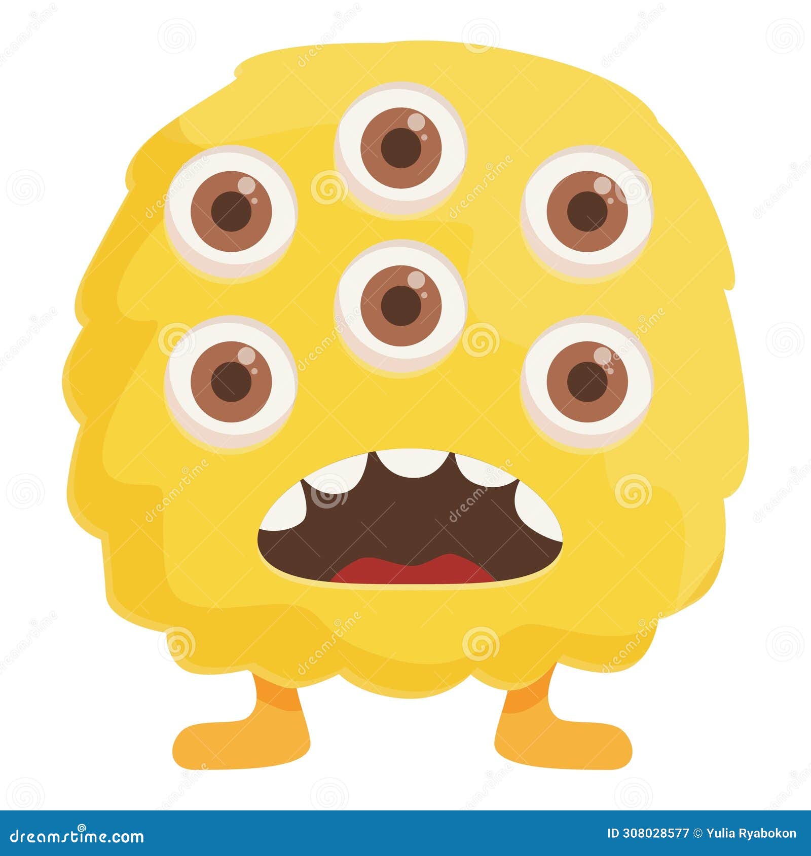 Multi Eyes Monster Icon Cartoon Vector. Scary Character Stock Vector ...