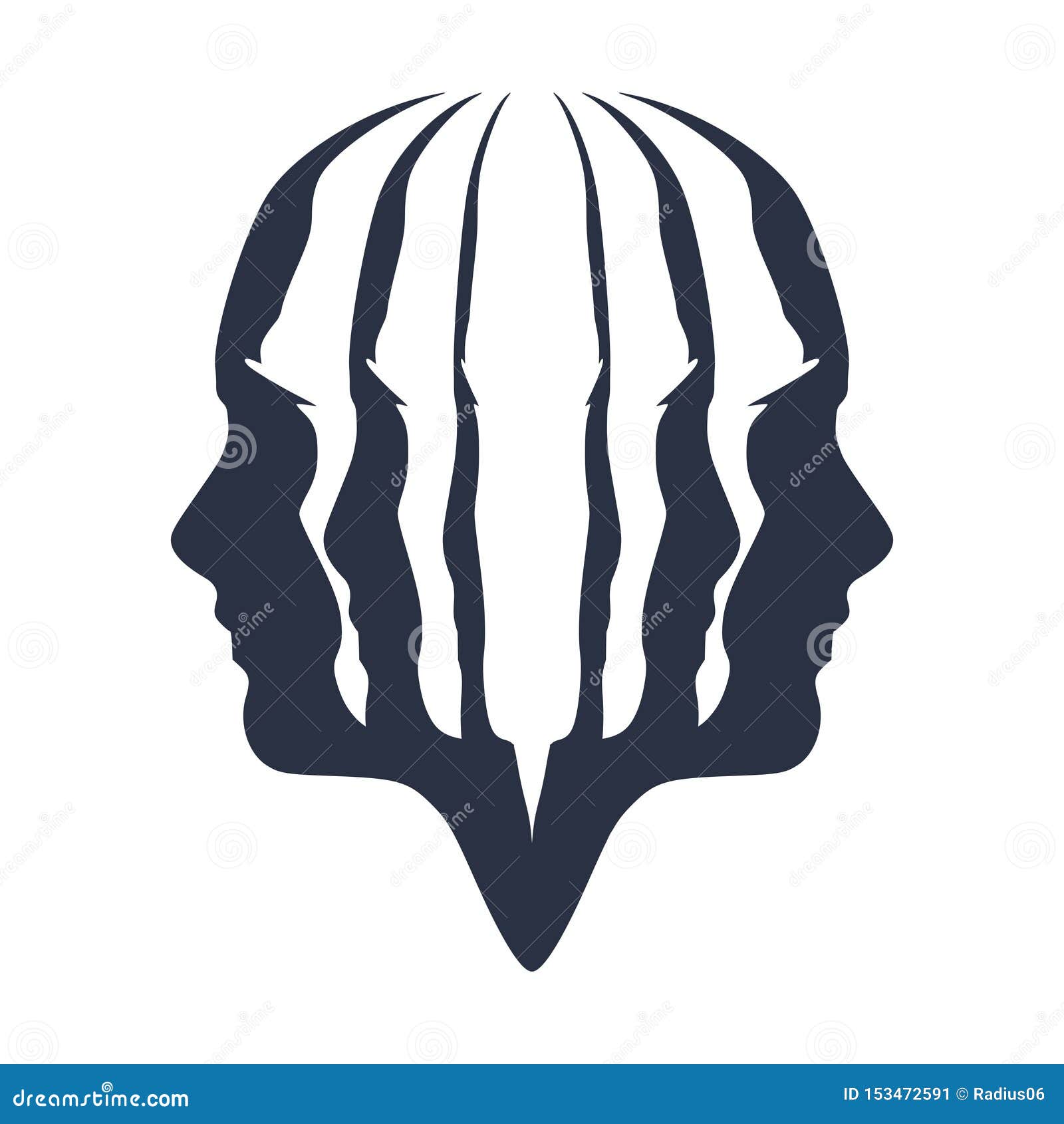 Multi face portrait. stock vector. Illustration of communication ...