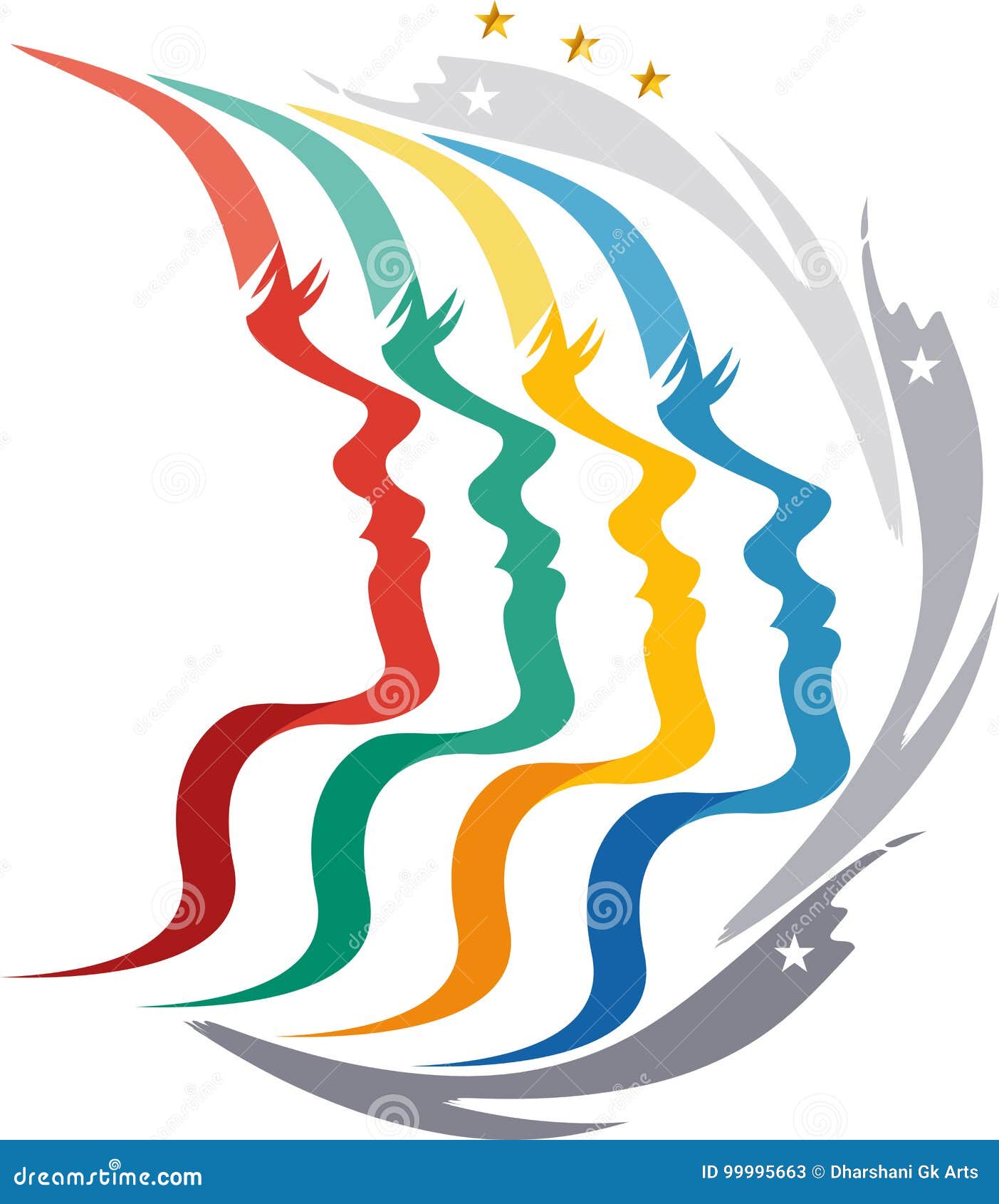 Multi faces logo stock vector. Illustration of brand - 99995663