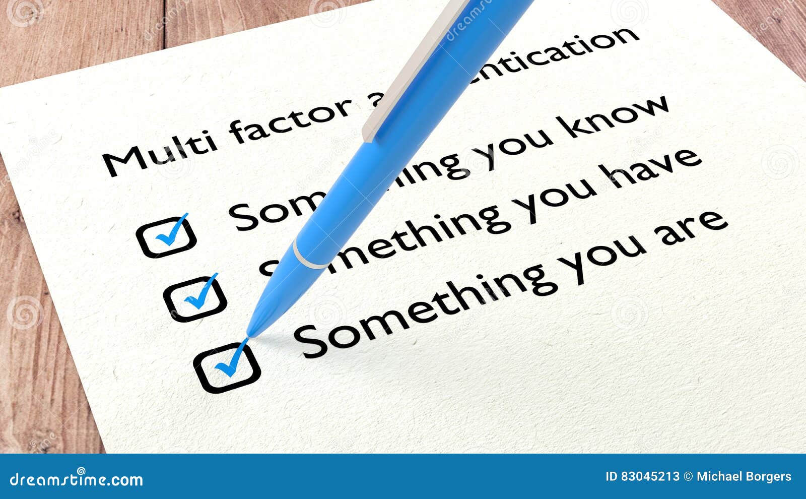 Multi Factor Authentication Checklist with a Pen Stock Illustration ...