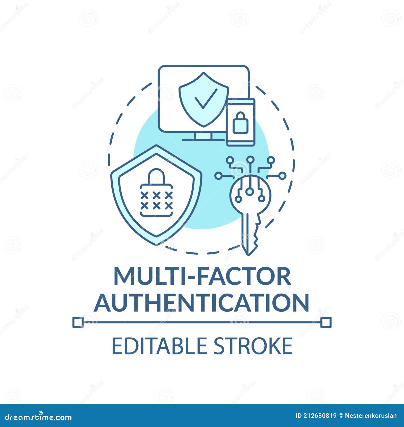 Multi-factor Authentication Concept Icon Stock Vector - Illustration of ...