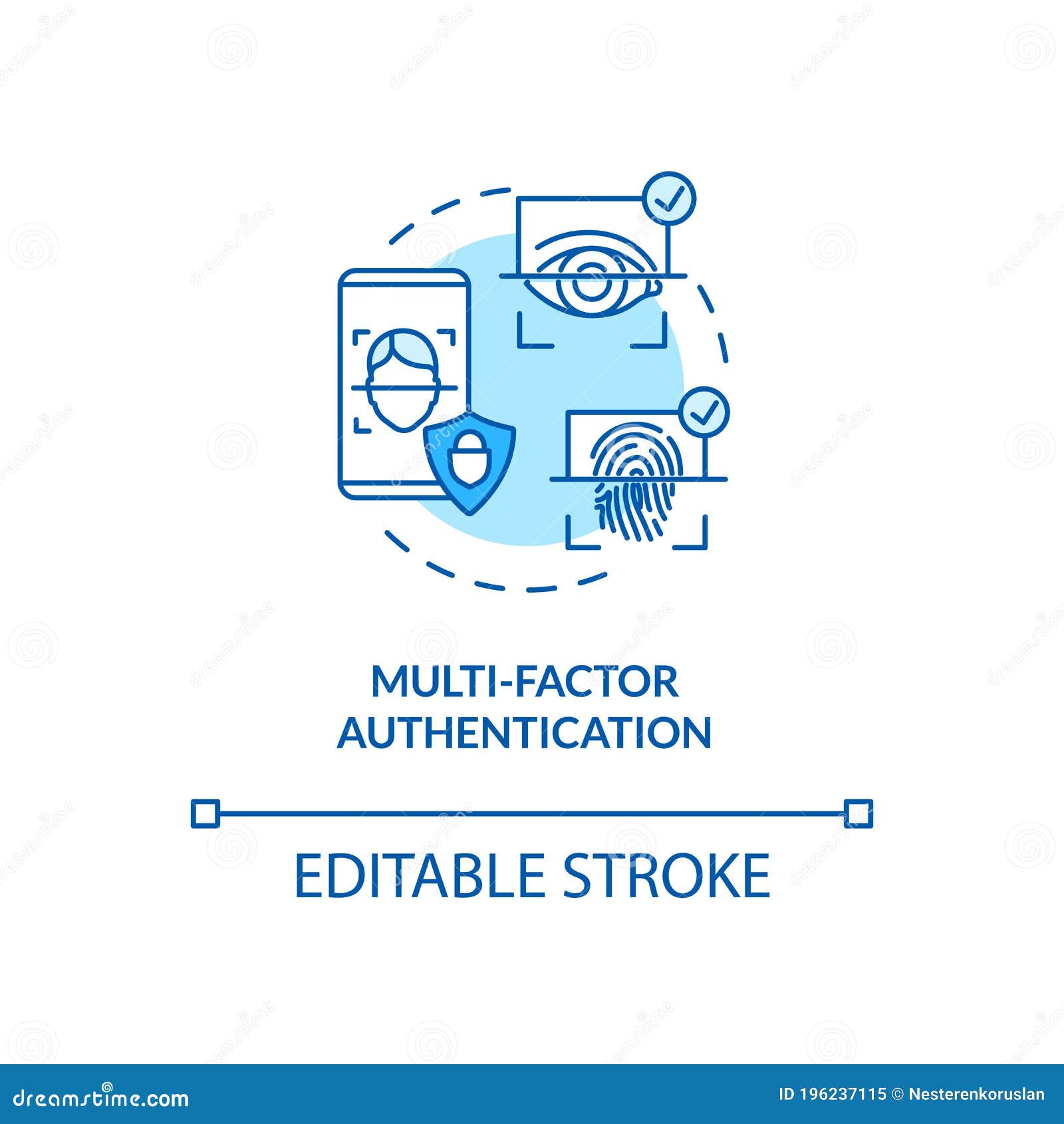Multi-factor Authentication Concept Icon Stock Vector - Illustration of ...