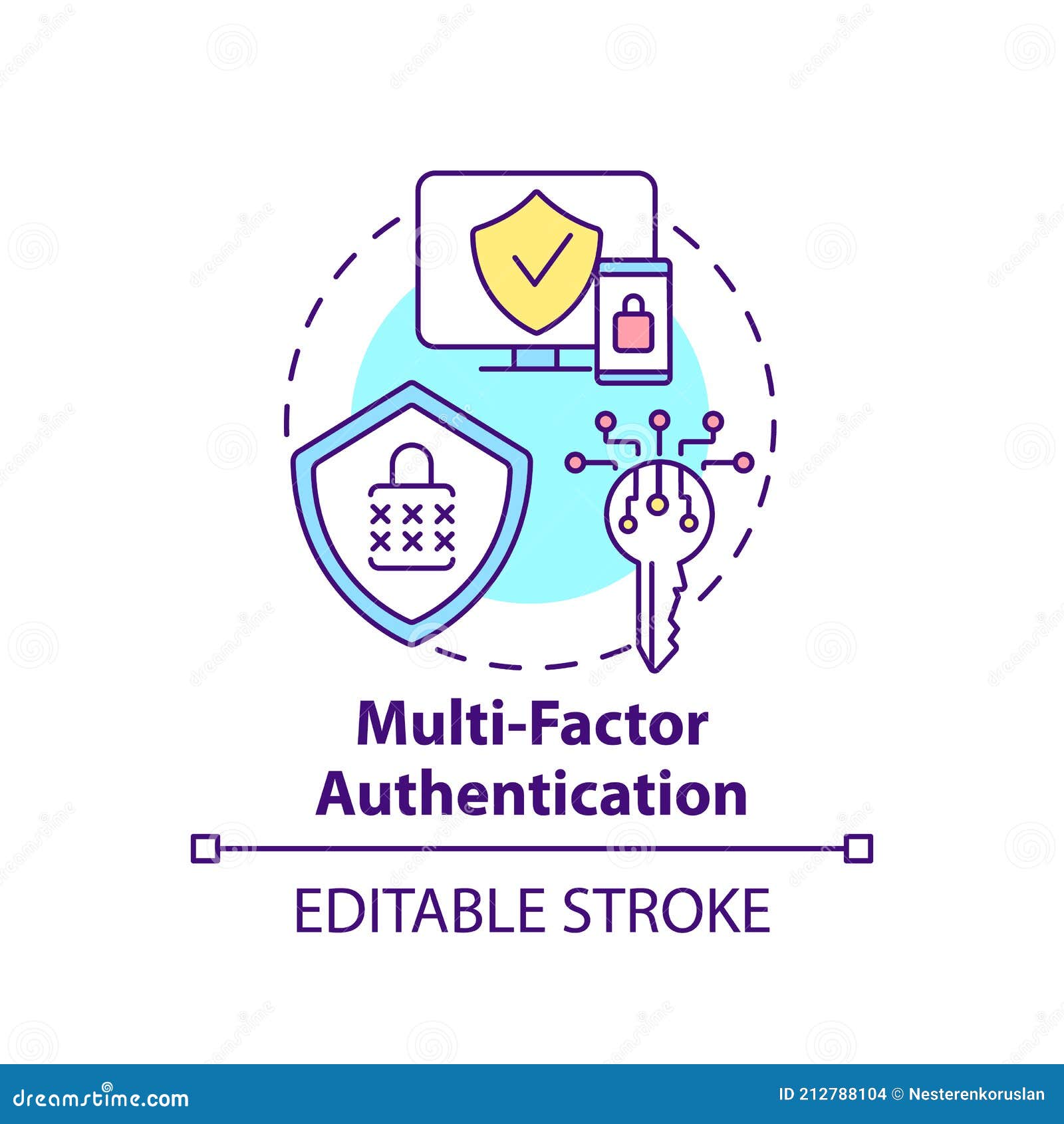 Multi-factor Authentication Concept Icon Stock Vector - Illustration of ...