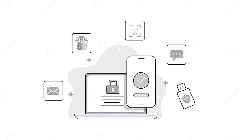 Multi-Factor Authentication Illustration. MFA Illustration Stock ...