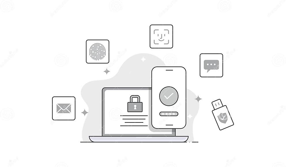 Multi-Factor Authentication Illustration. MFA Illustration Stock ...
