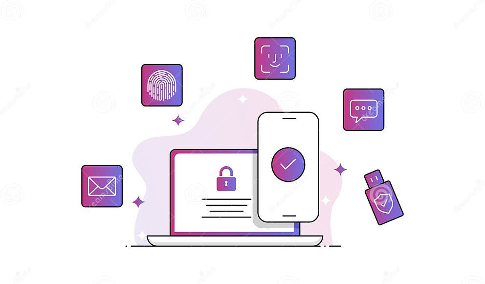 Multi-Factor Authentication Illustration. MFA Illustration Stock ...